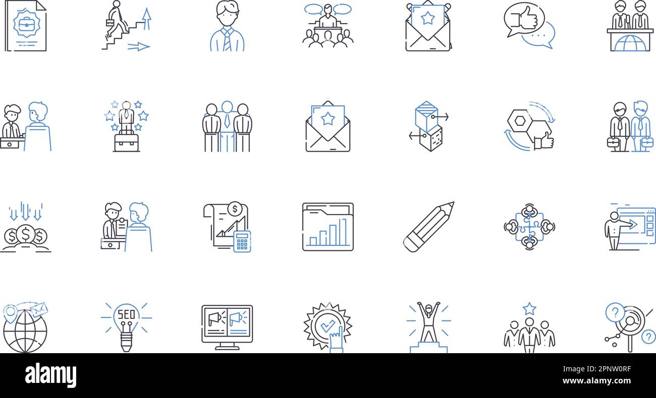 Influencer marketing line icons collection. Influence, Engagement ...
