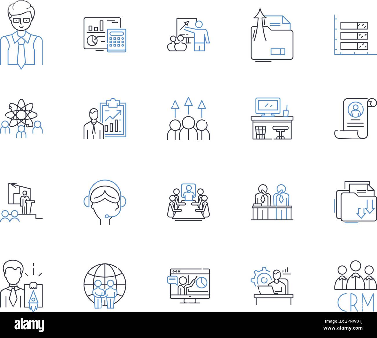 Unity Partnership Line Icons Collection Collaboration Synergy