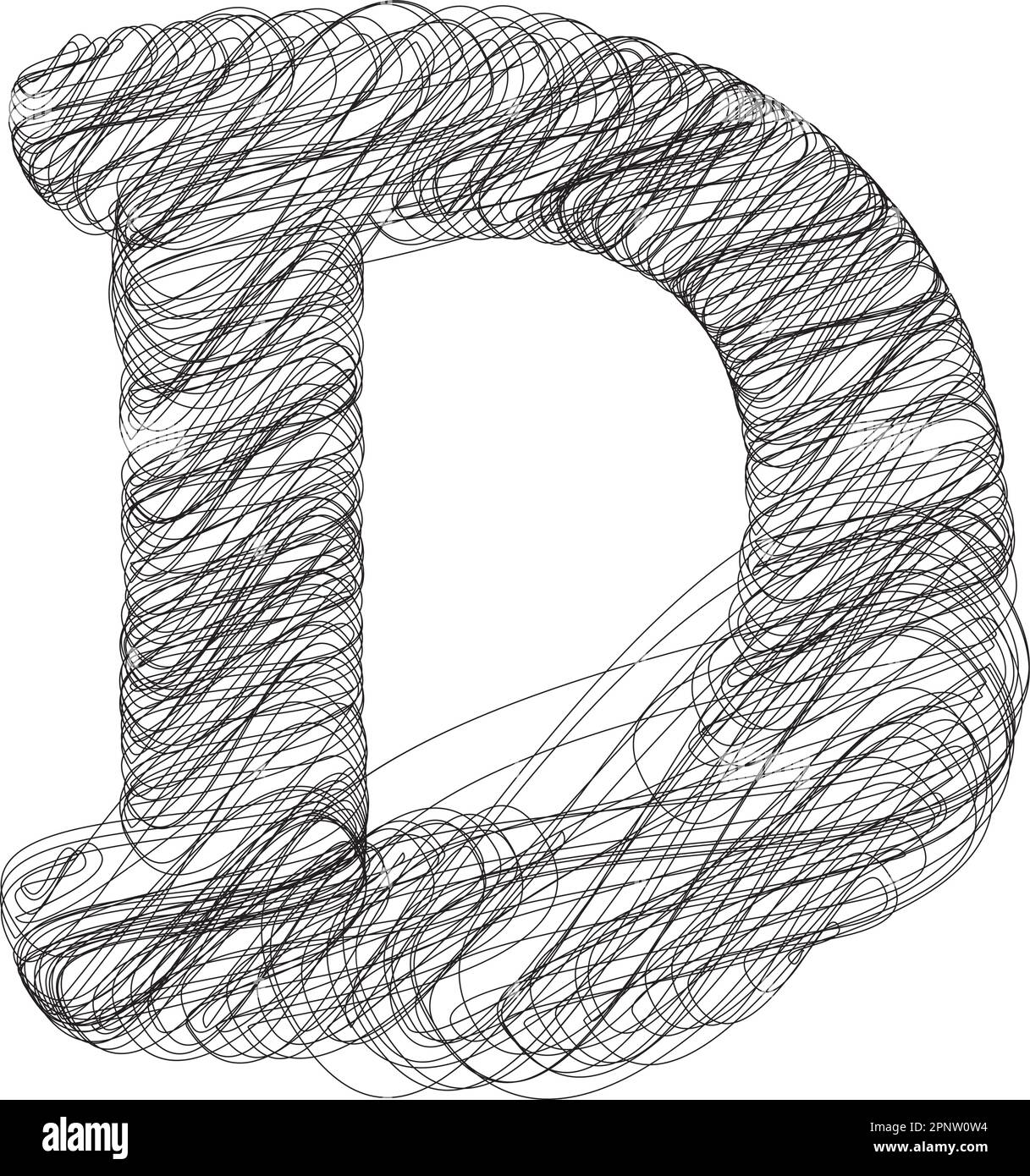 Abstract hand drawn Letter D Vector illustration Stock Vector Image ...