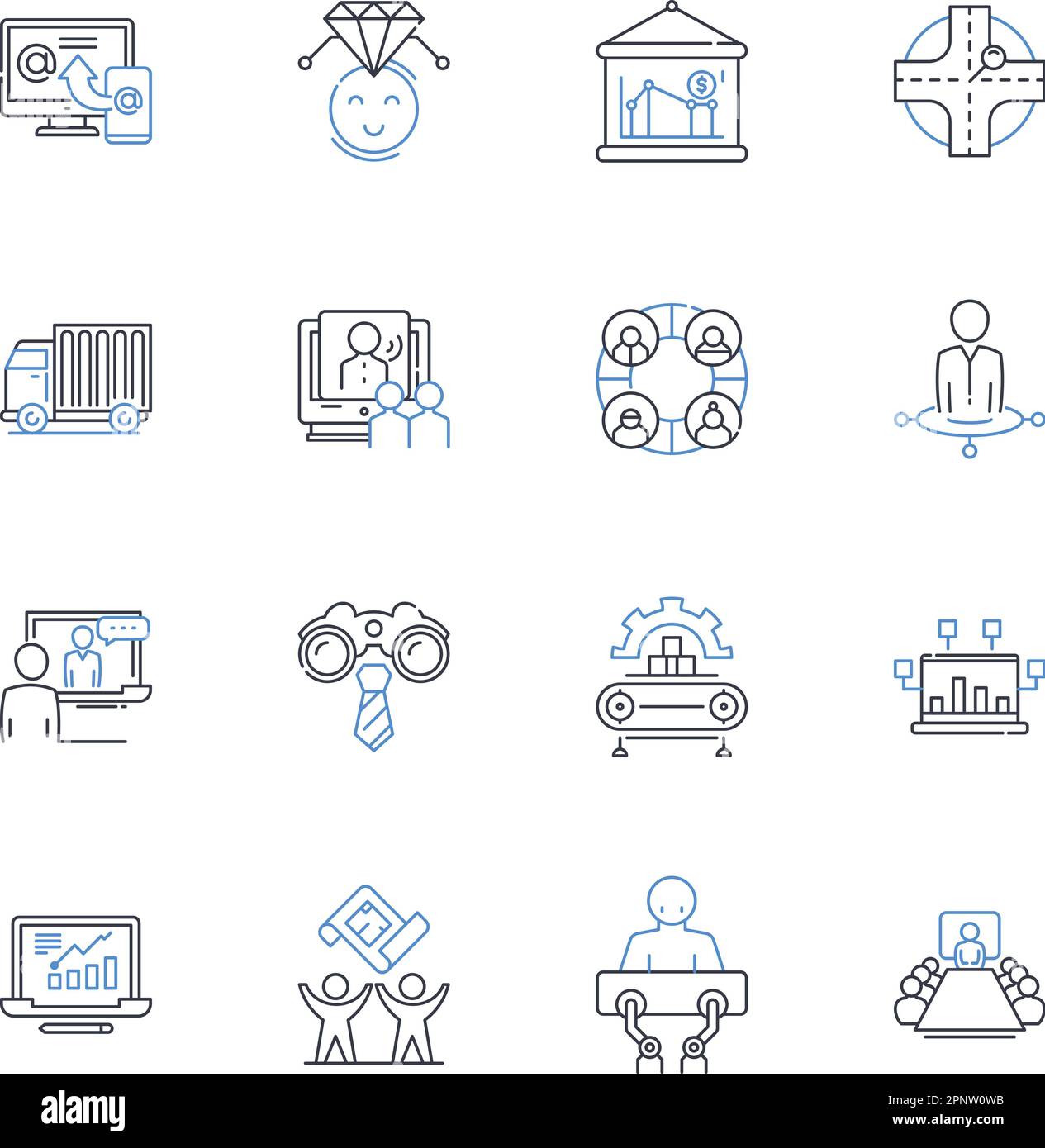 High Volume Production Outline Icons Collection Efficiency Mass