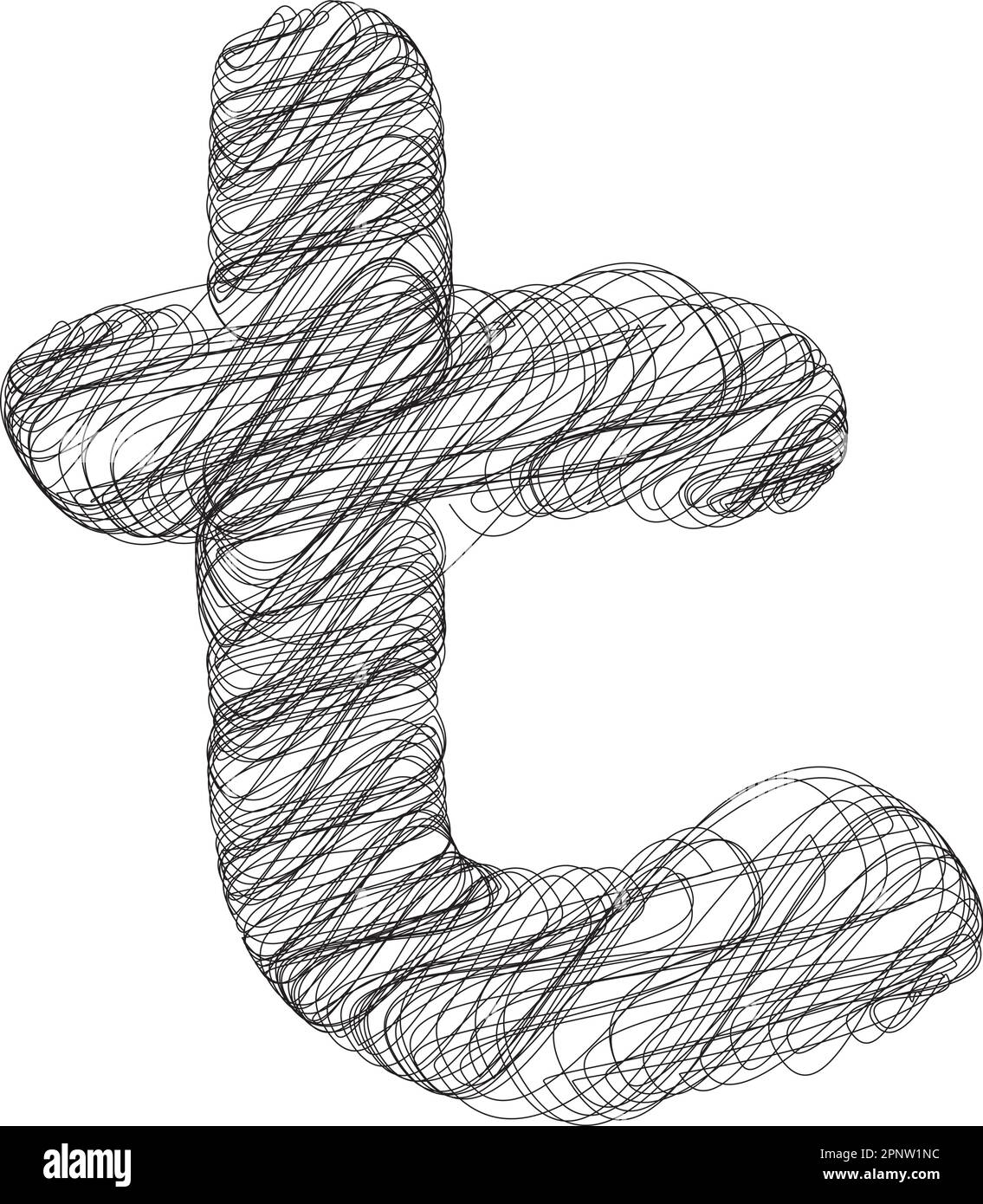 Abstract Doodle Letter t Vector illustration Stock Vector Image & Art ...
