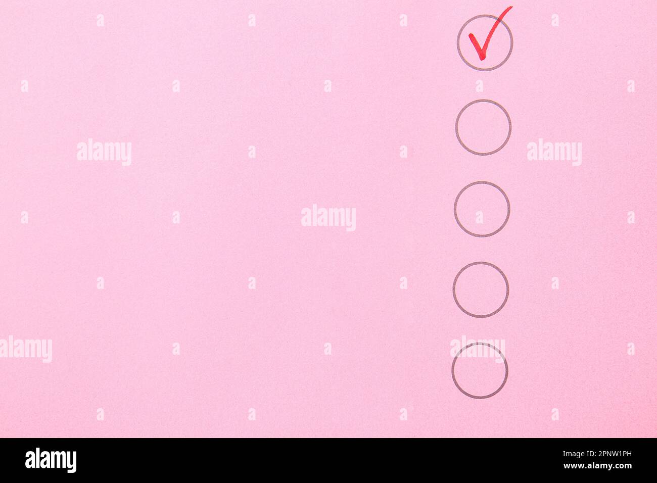 Checklist box with red mark Stock Photo - Alamy