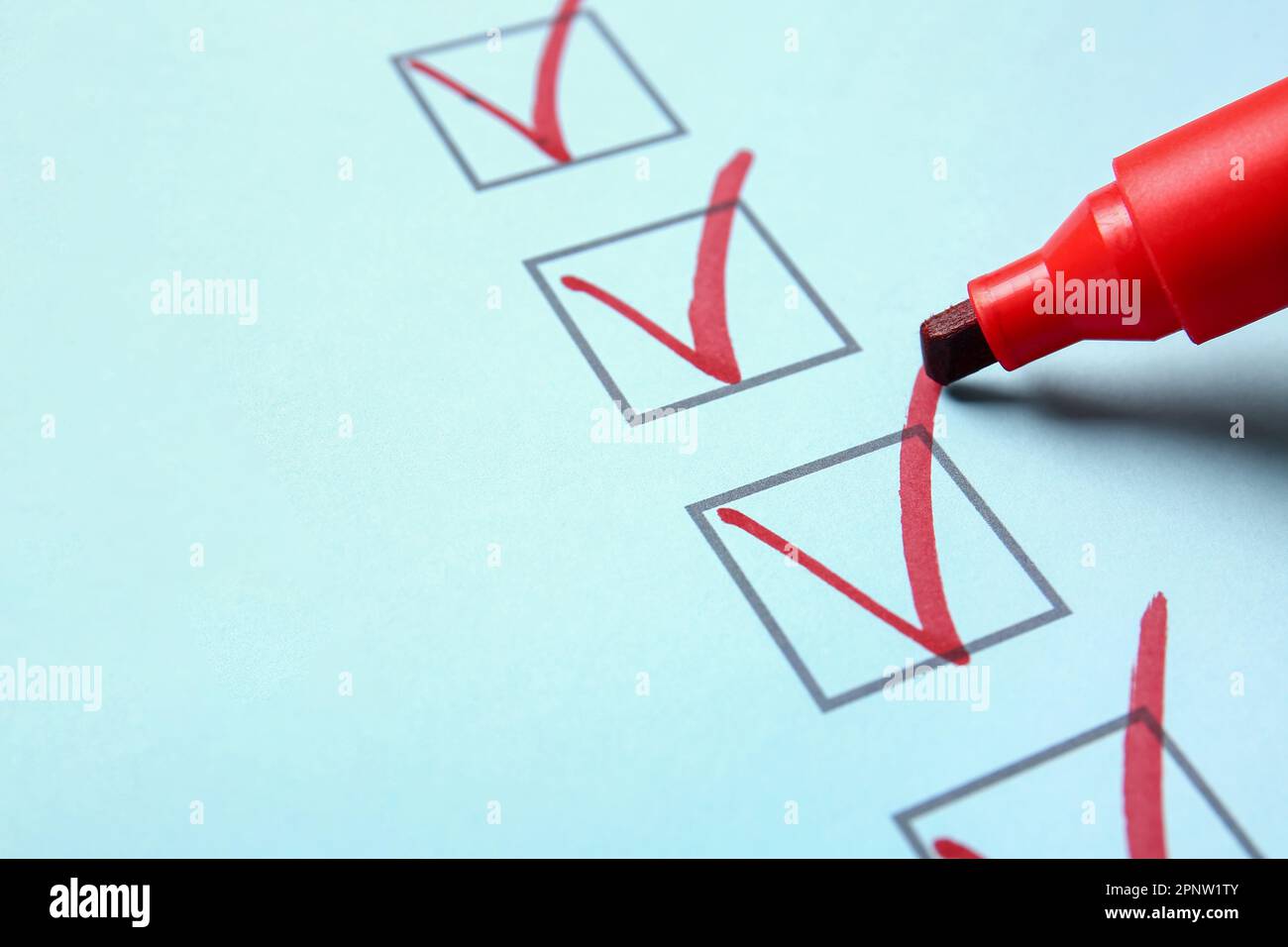 Checklist tick marks on hi-res stock photography and images - Alamy