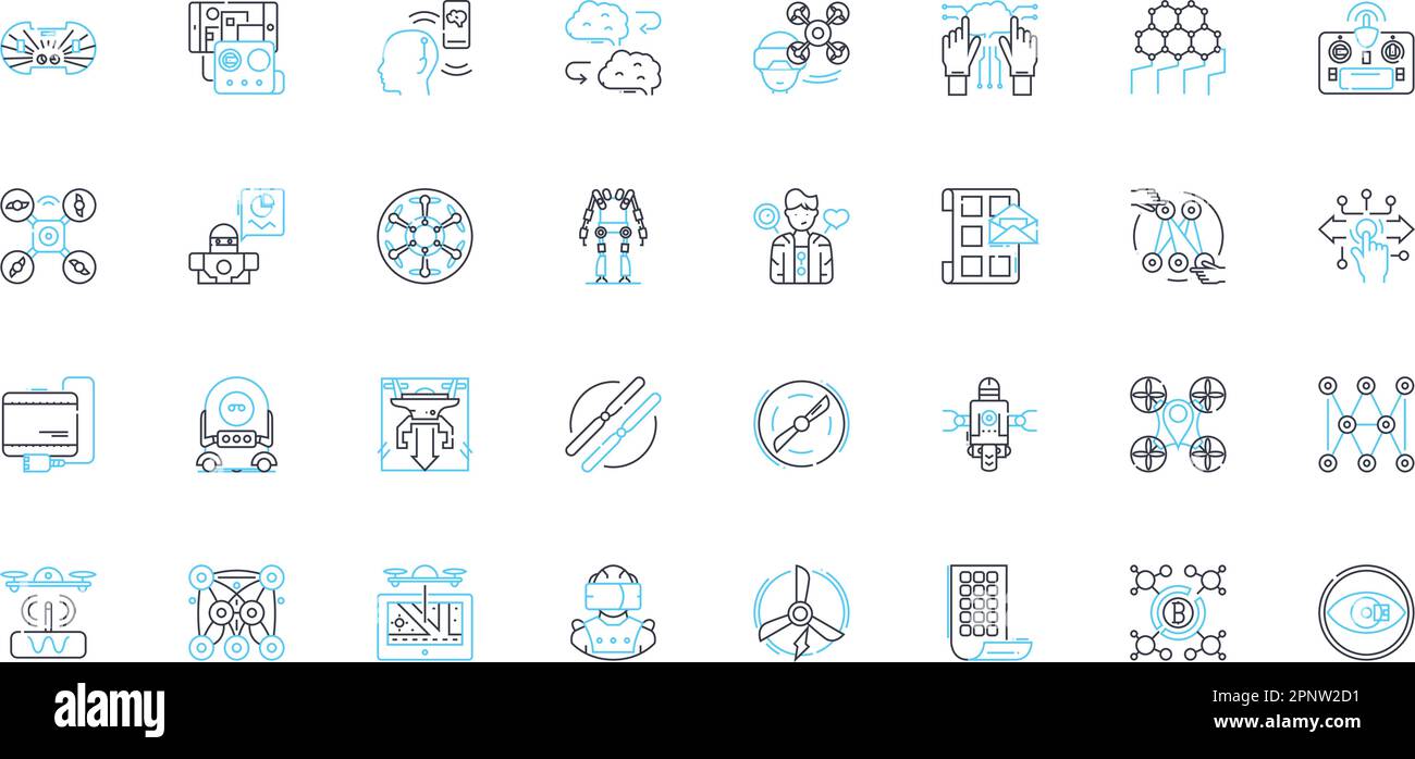 Smart dispatch linear icons set. Efficiency, Automation, Optimization ...