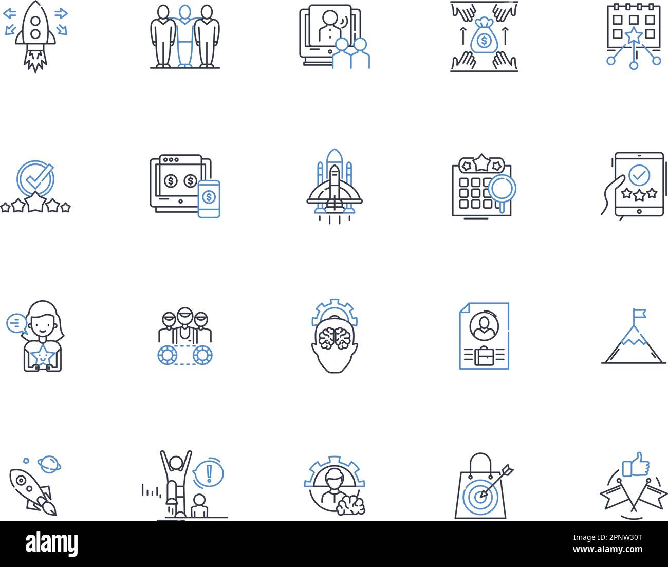 Piering project line icons collection. Foundation, Piers, Support ...