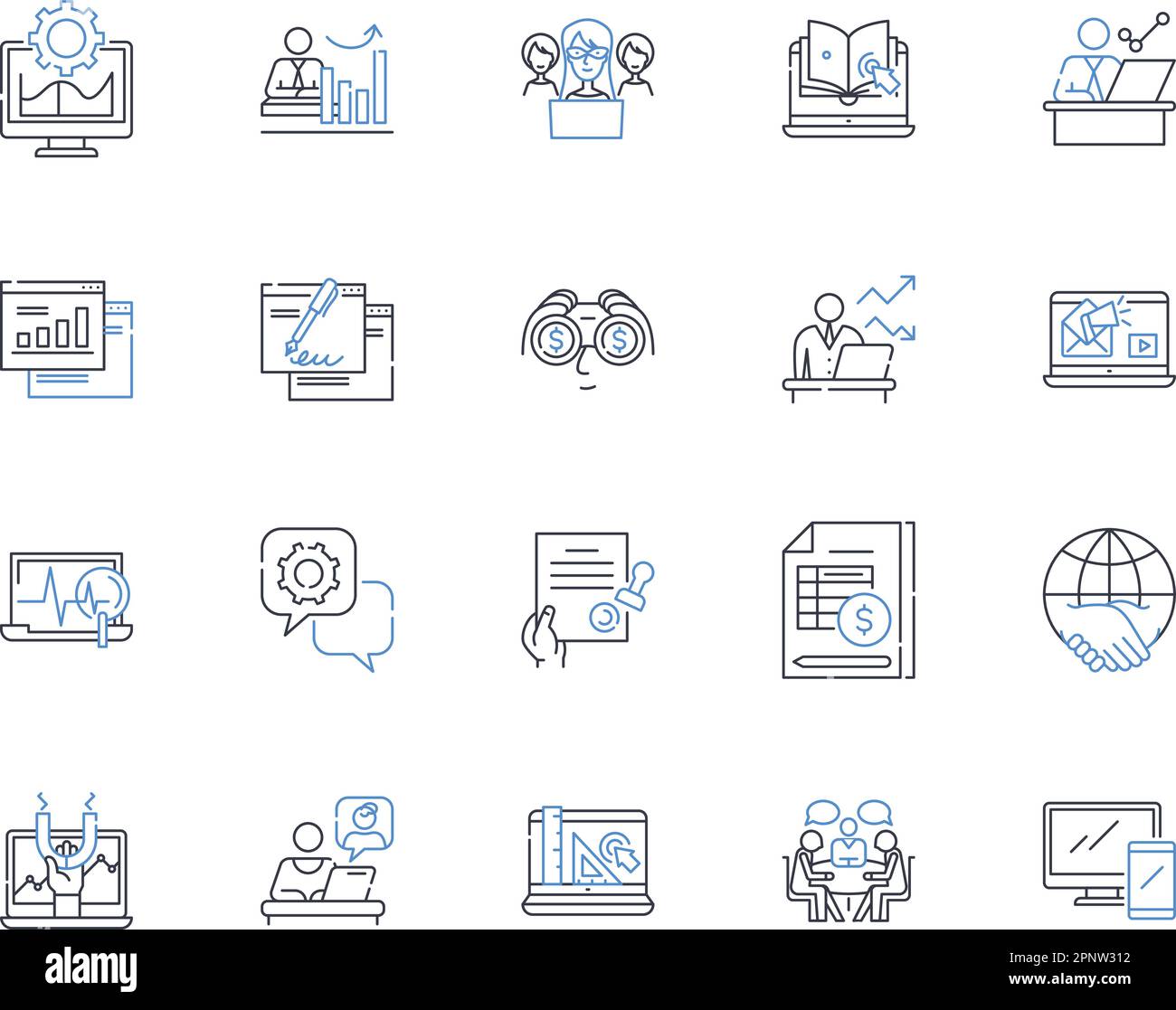 Marketing and advertising line icons collection. Branding, Digital ...