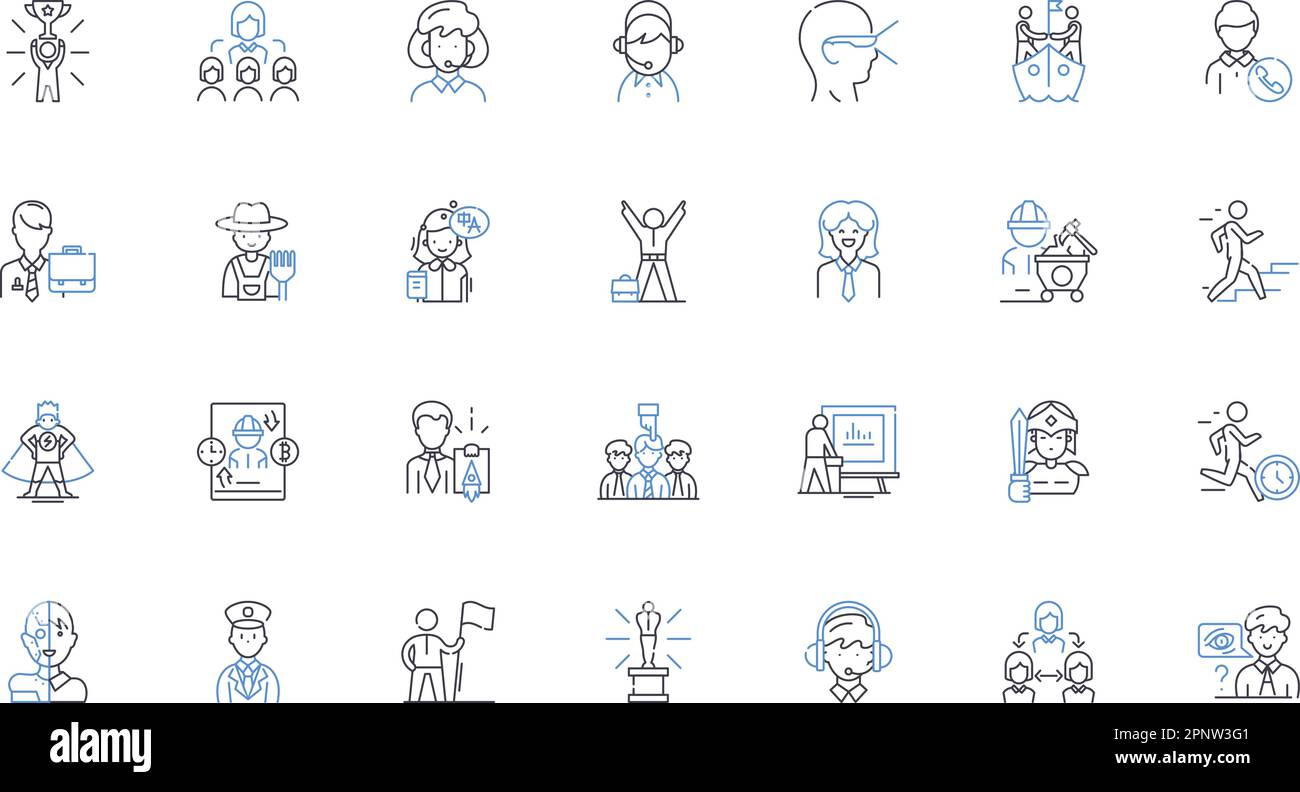 Trade and administration line icons collection. Exchange, Commerce ...