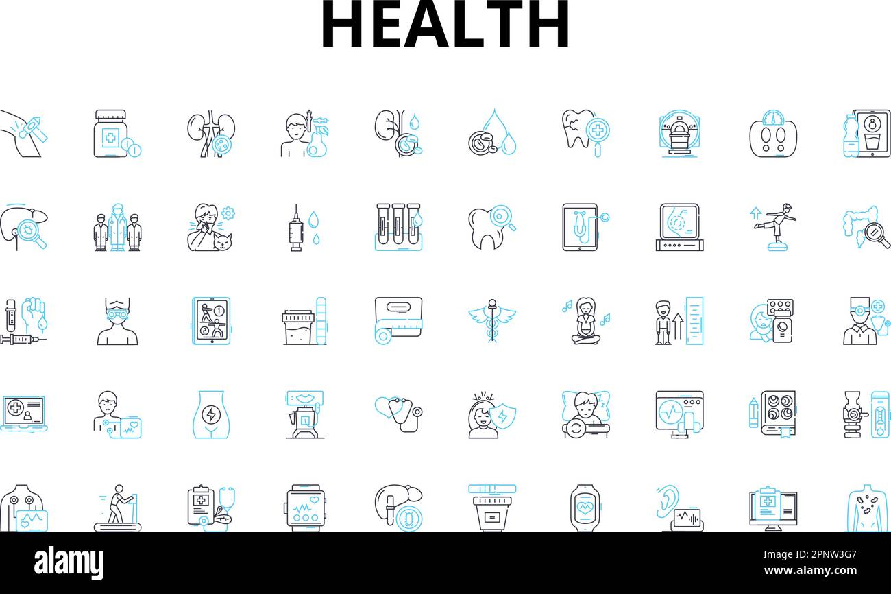 Health linear icons set. Fitness, Nutrition, Wellness, Hygiene, Sleep ... Health linear icons set. Fitness, Nutrition, Wellness, Hygiene, Sleep ...