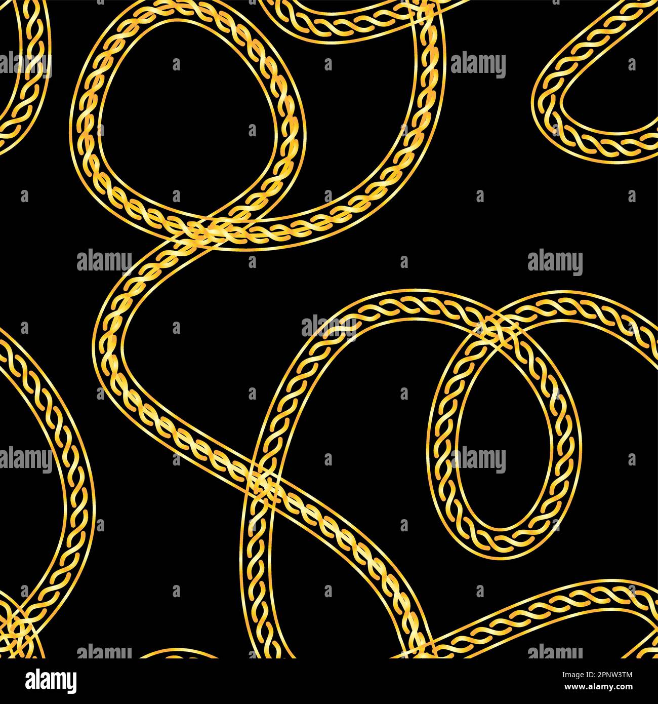 Seamless Bohemian Pattern With Gold Chains Vector Illustration Stock