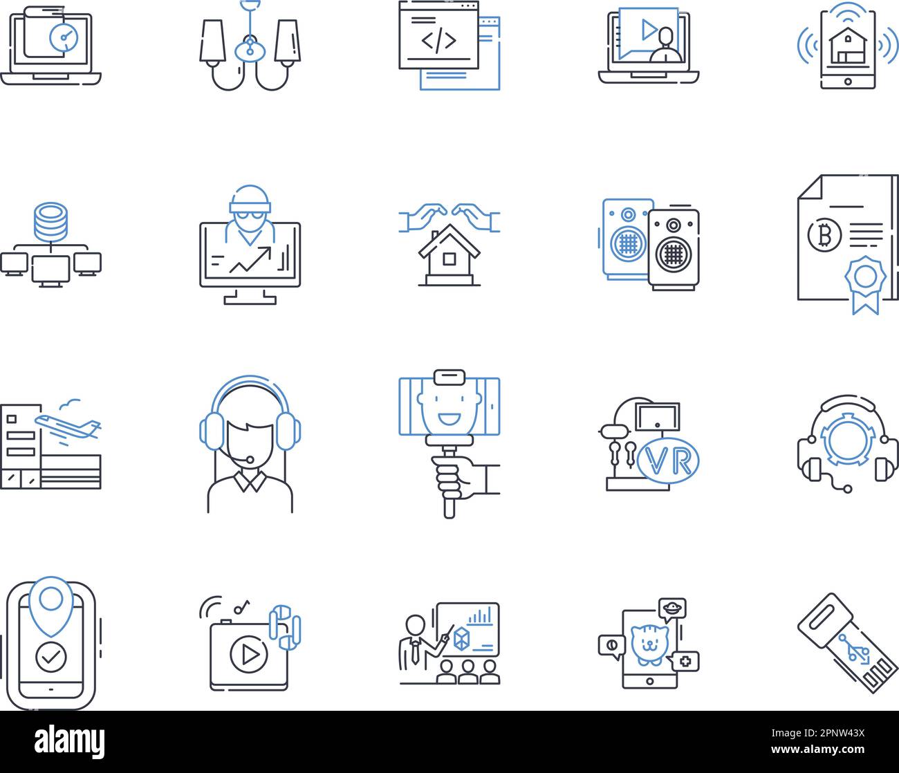 Computer hardware industry line icons collection. Processor ... Computer hardware industry line icons collection. Processor ...