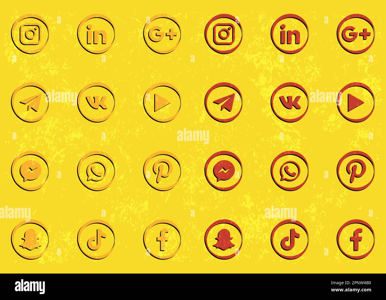 Retro Vintage Social Media Icons Stock Vector Image & Art - Alamy