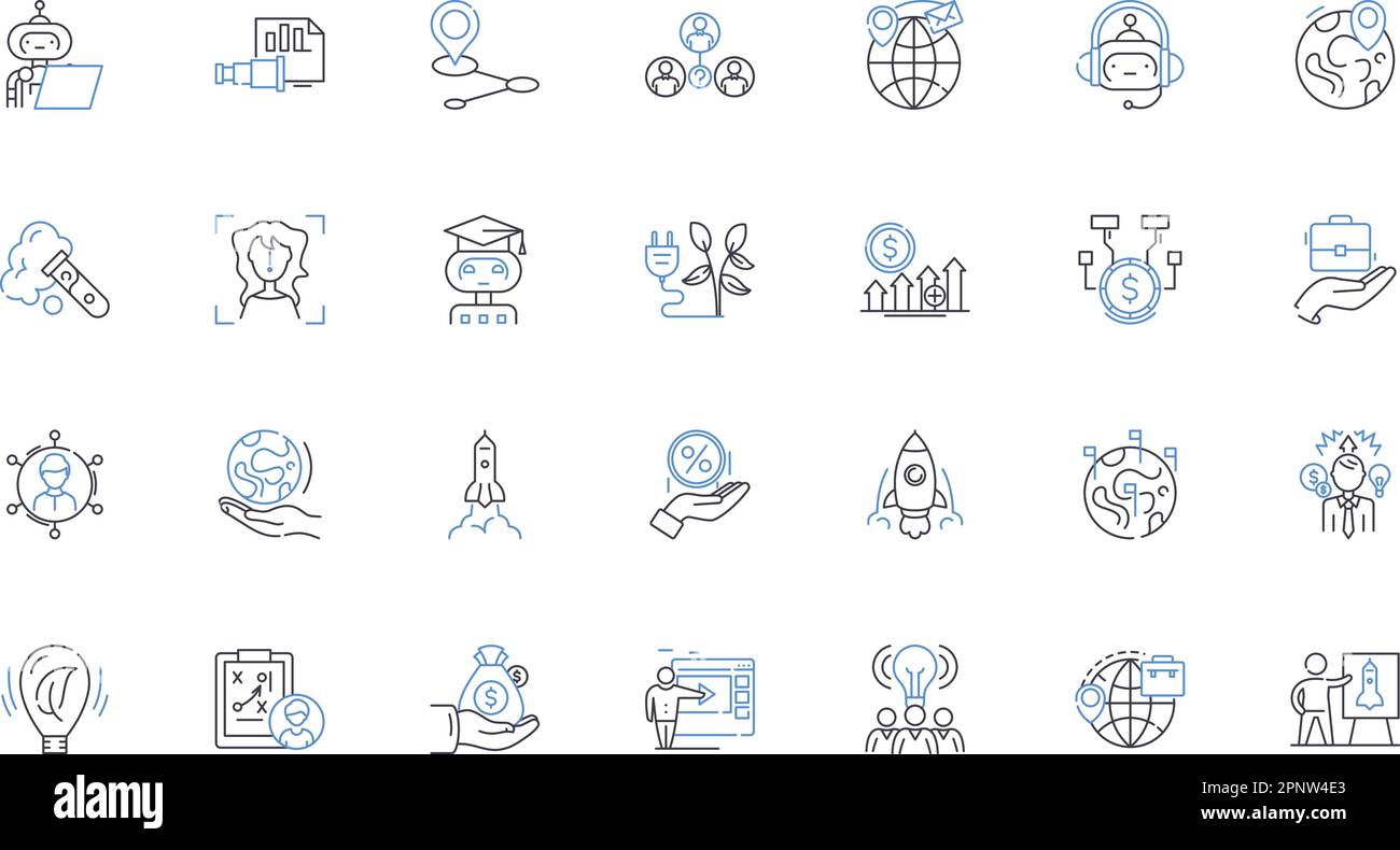 Leadership guidance line icons collection. Vision, Influence, Respect, Empowerment ...