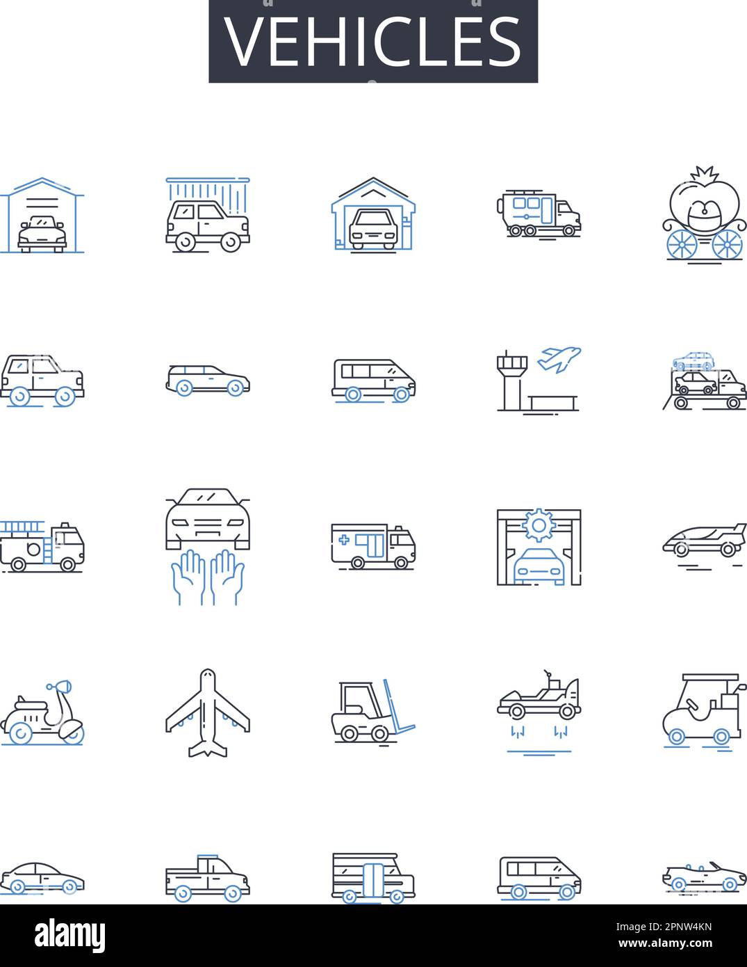Vehicles line icons collection. Learning, Online, Education, Curriculum ... Vehicles line icons collection. Learning, Online, Education, Curriculum ...