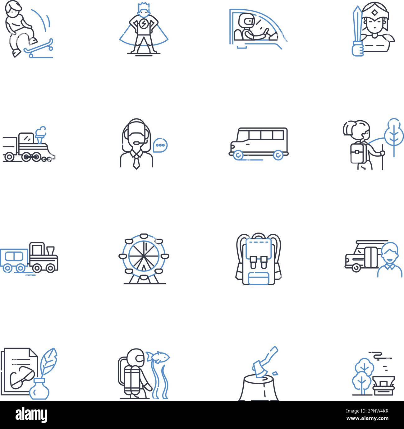 Visiting monuments line icons collection. Scenic, Historic, Majestic ...