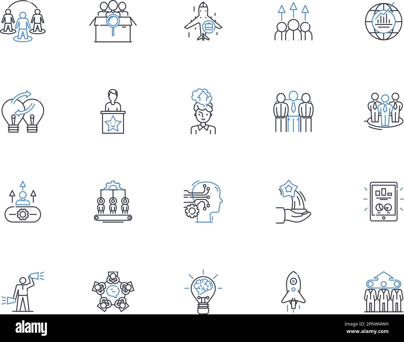 Initial company line icons collection. Innovative, Tech-driven, Cutting ...