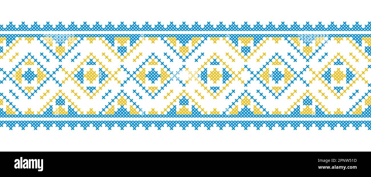 Ukrainian vyshyvanka vector pattern ornament border. Embroidery pattern ...