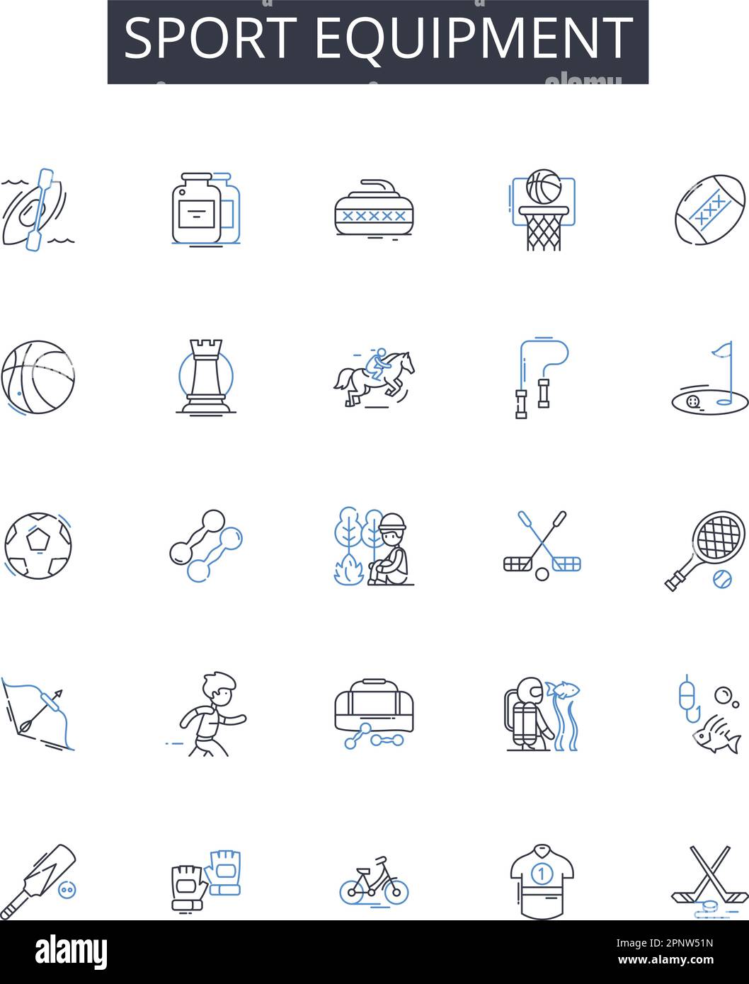 Sport equipment line icons collection. Investments, Trading, Demand ...