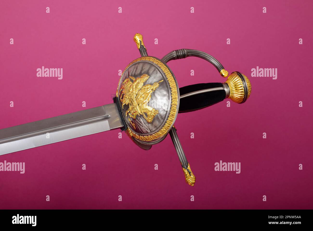 Rapier blade, guard, and hilt isolated over lavender Stock Photo - Alamy