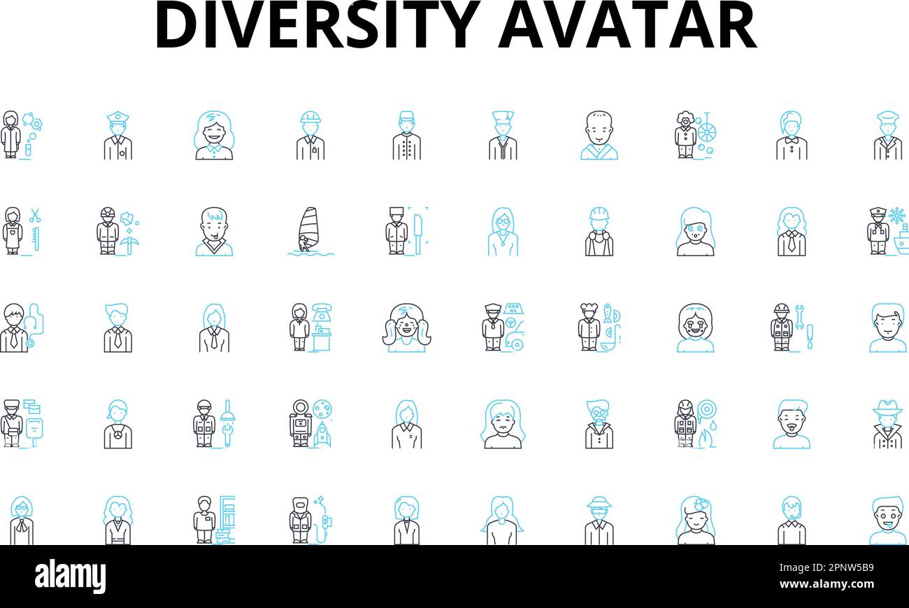 Diversity avatar linear icons set. Inclusivity, Representation, Identity, Equality, Culture ...