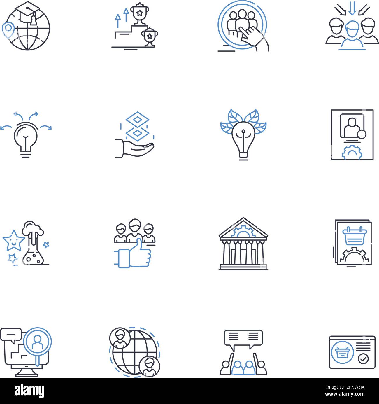Academic enrichment line icons collection. Learning, Education ...