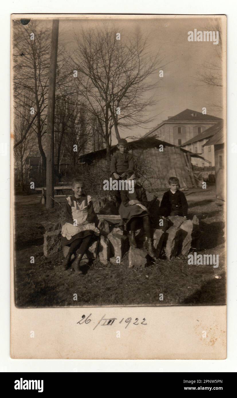 HODONIN, THE CZECHOSLOVAK REPUBLIC, MARCH 26: Vintage photo shows a ...