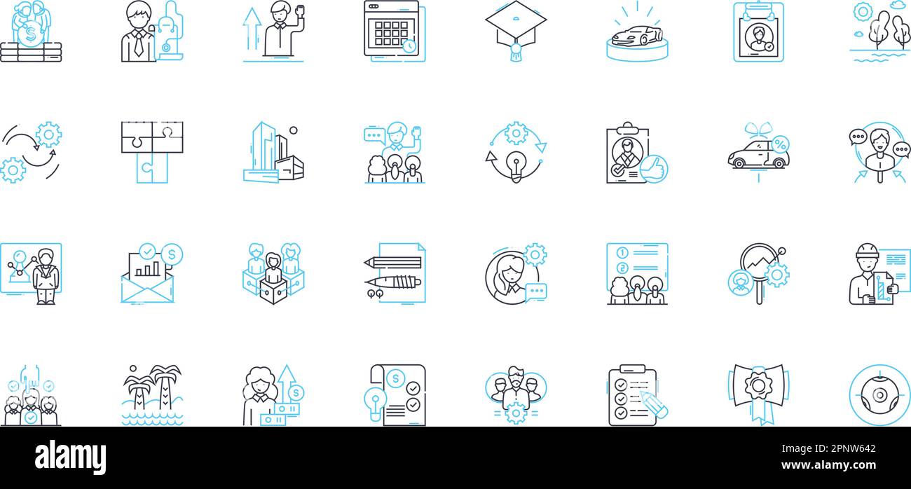 Staffing Solutions linear icons set. Recruitment, Talent, Placement ... Staffing Solutions linear icons set. Recruitment, Talent, Placement ...