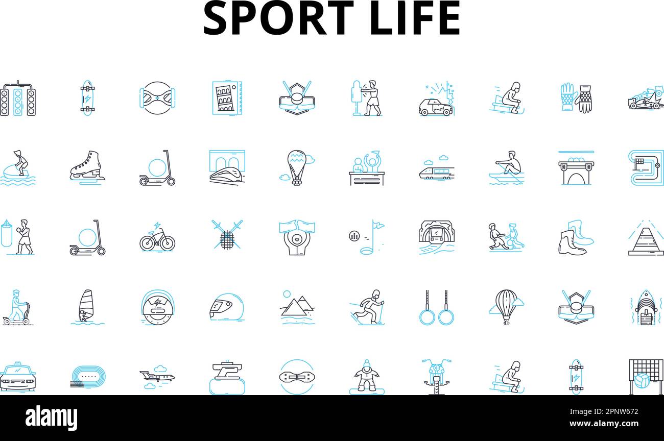 Sport life linear icons set. Endurance, Stamina, Fitness, Agility ...