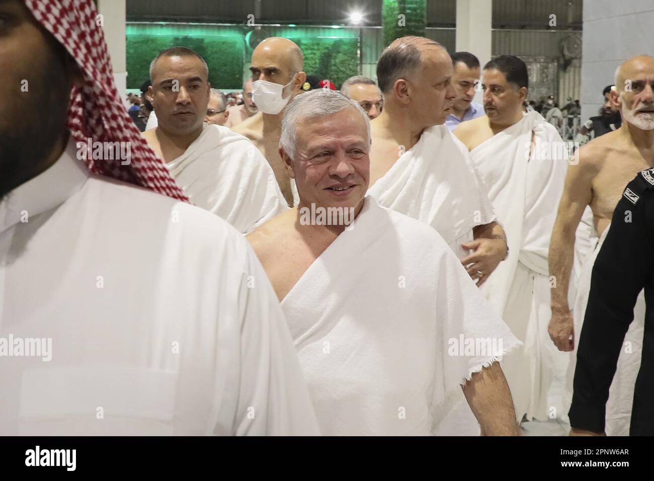 Mecca, Saudi Arabia. April 19, 2023. Jordan's King Abdullah II, center ...