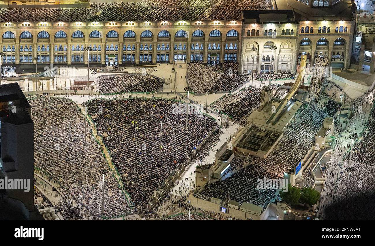 Mecca, Saudi Arabia. April 19, 2023. An aerial view shows Muslim ...