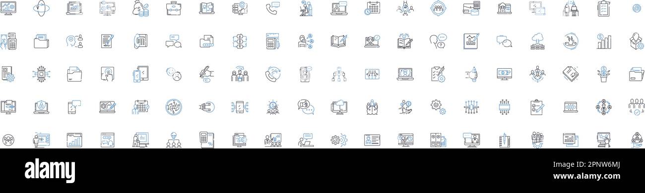 Nerking industry line icons collection. Nerking, Connections, Collaboration, Partnership ...