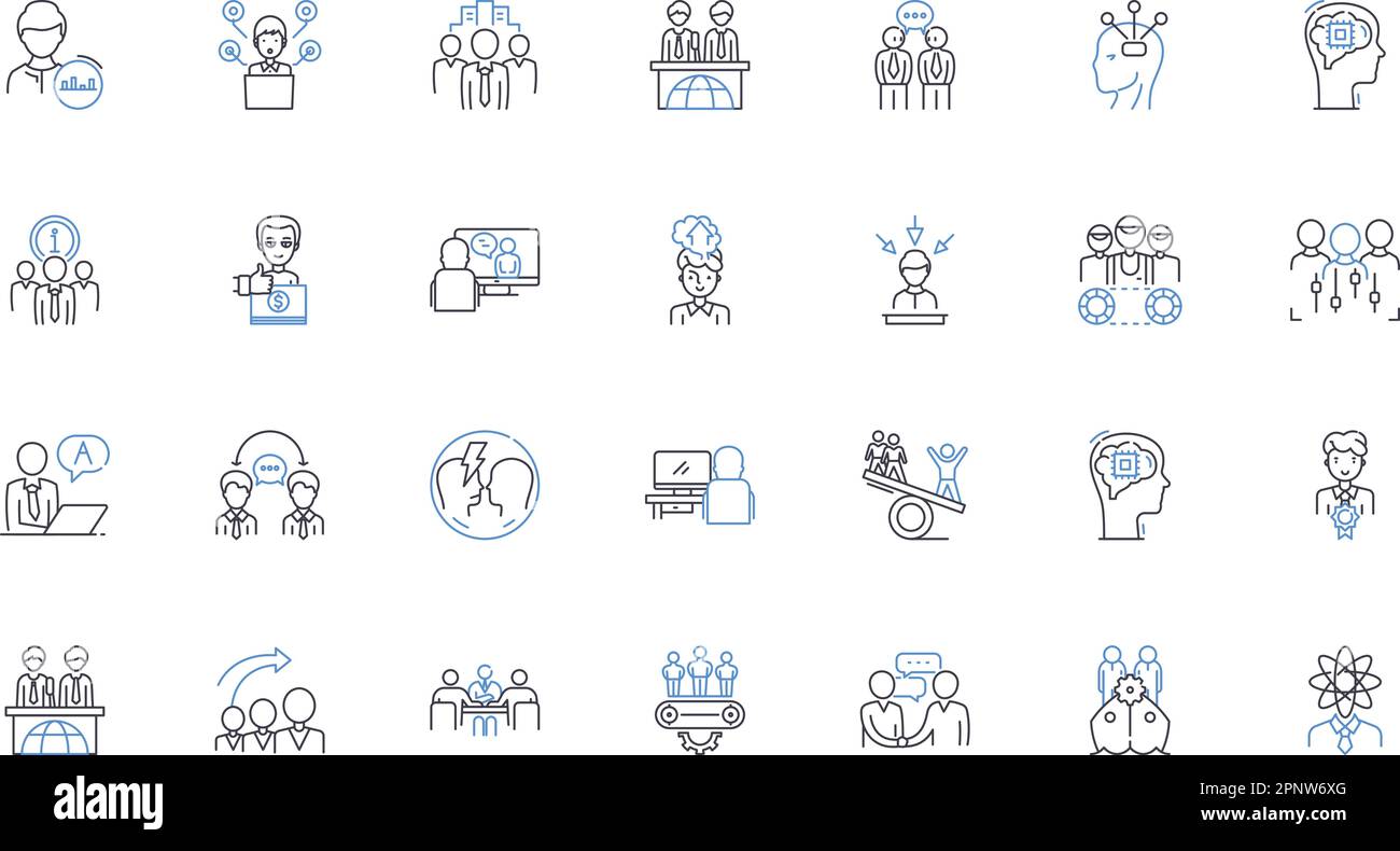 Facilitator line icons collection. Guide, Coach, Leader, Organizer ...