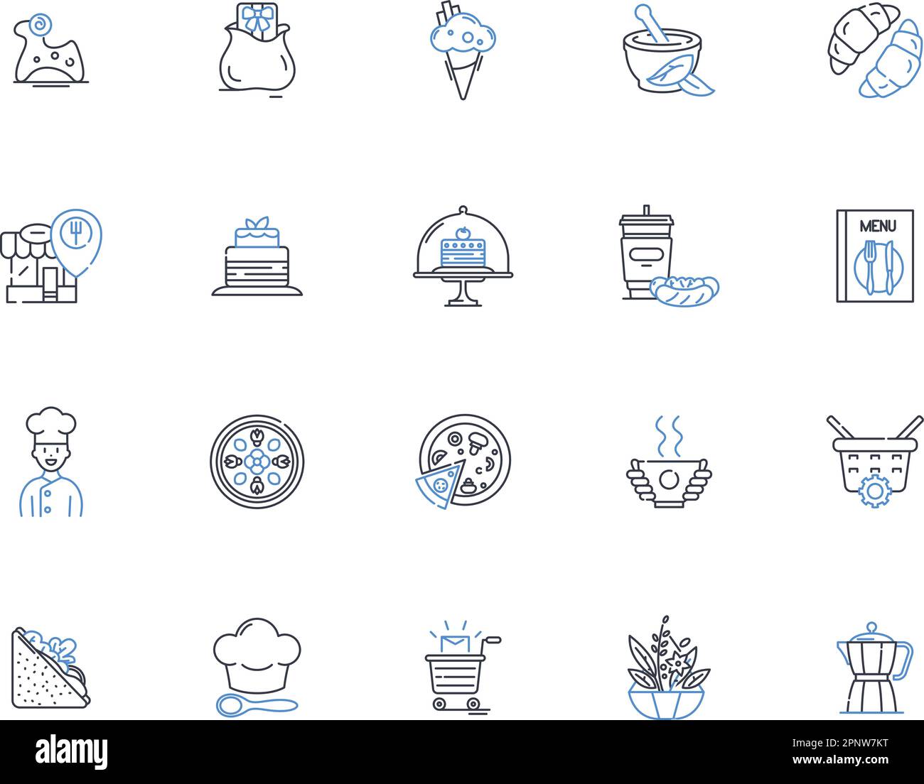 Biscuit boutique line icons collection. Handmade, Gourmet, Artisan ...