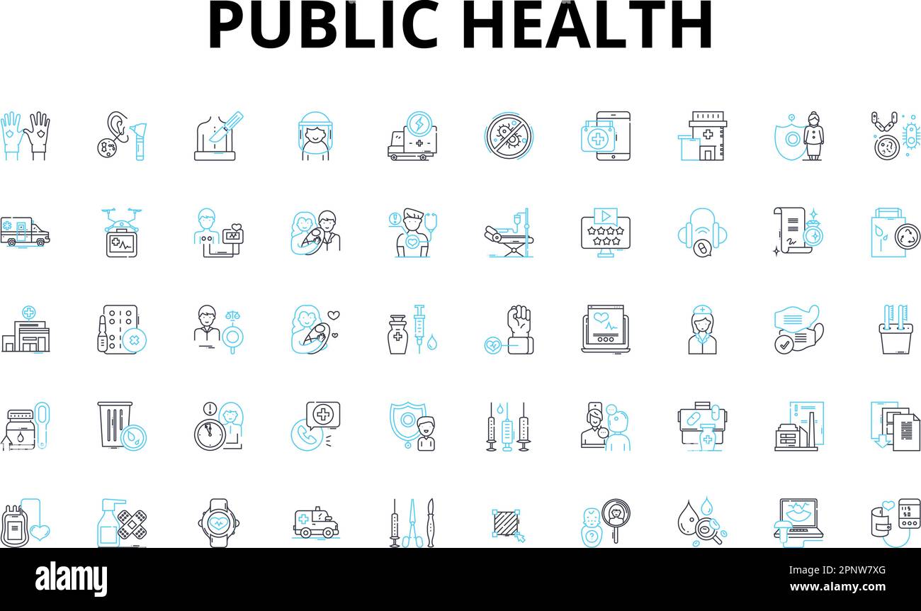 Public health linear icons set. Epidemiology, Outbreaks, Vaccinations ...