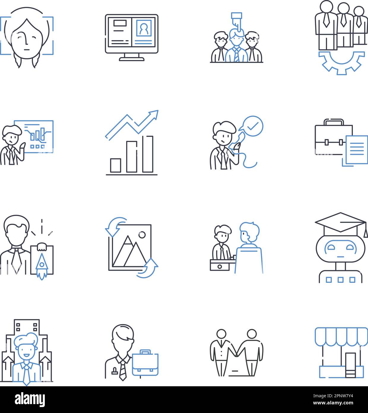 Advancement potential line icons collection. Growth, Progression ... Advancement potential line icons collection. Growth, Progression ...