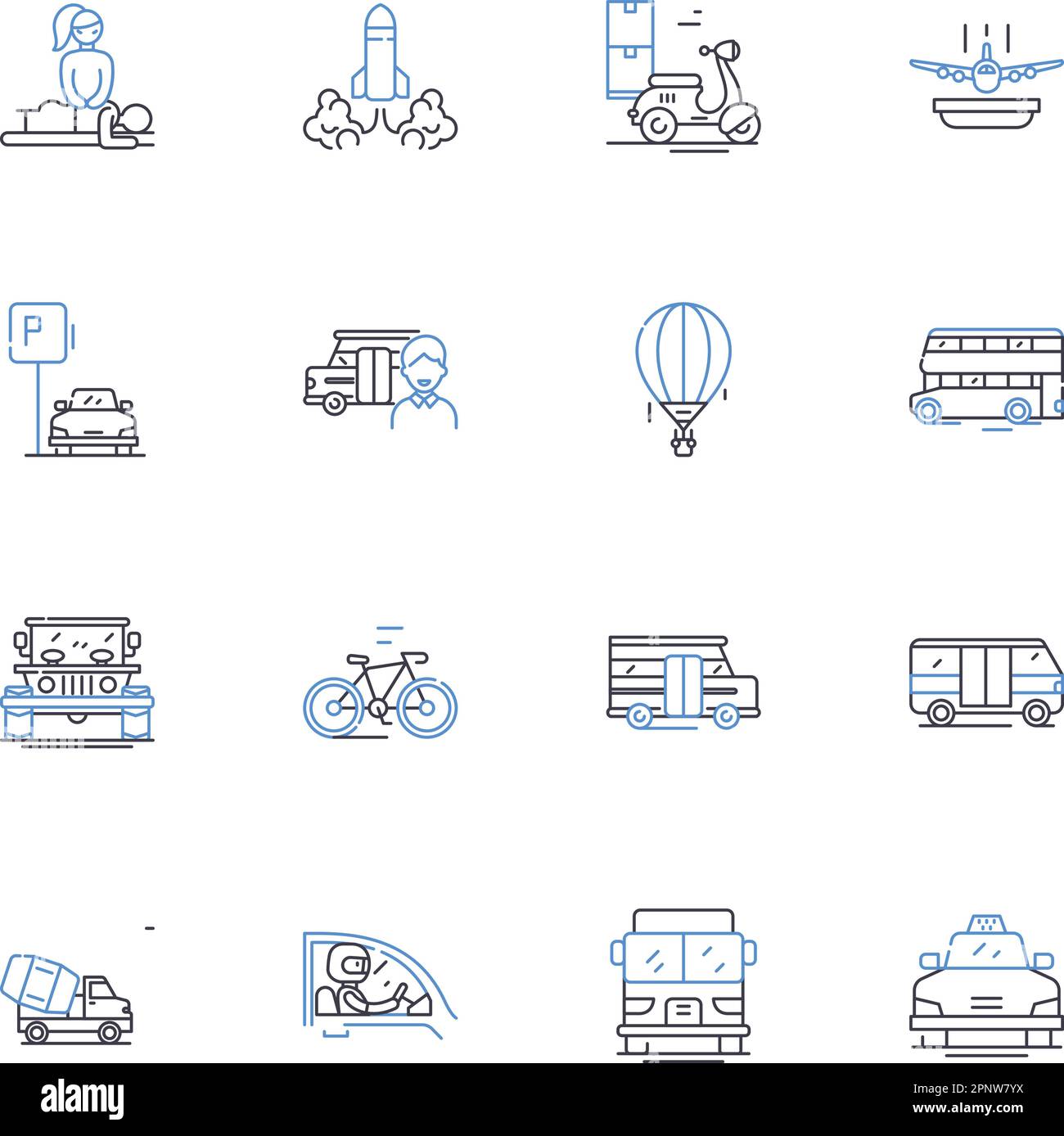 Sojourn line icons collection. Wanderlust , Odyssey , Journey ...