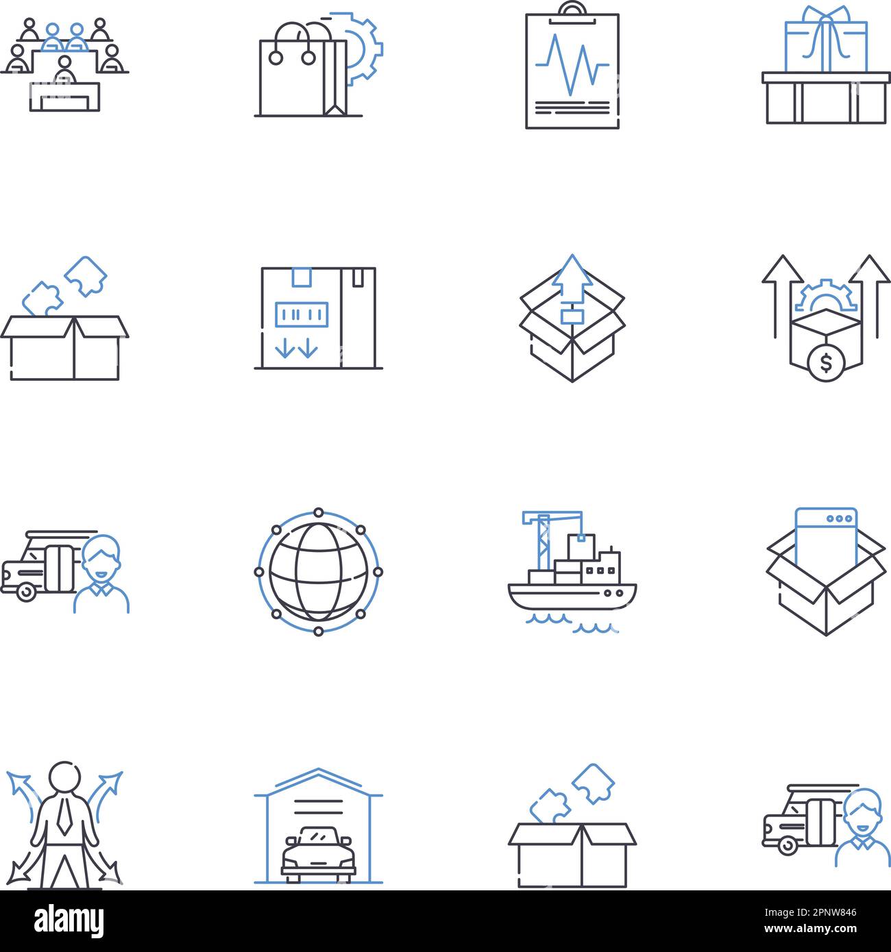 Reverse logistics line icons collection. Return, Restock, Refurbish ...