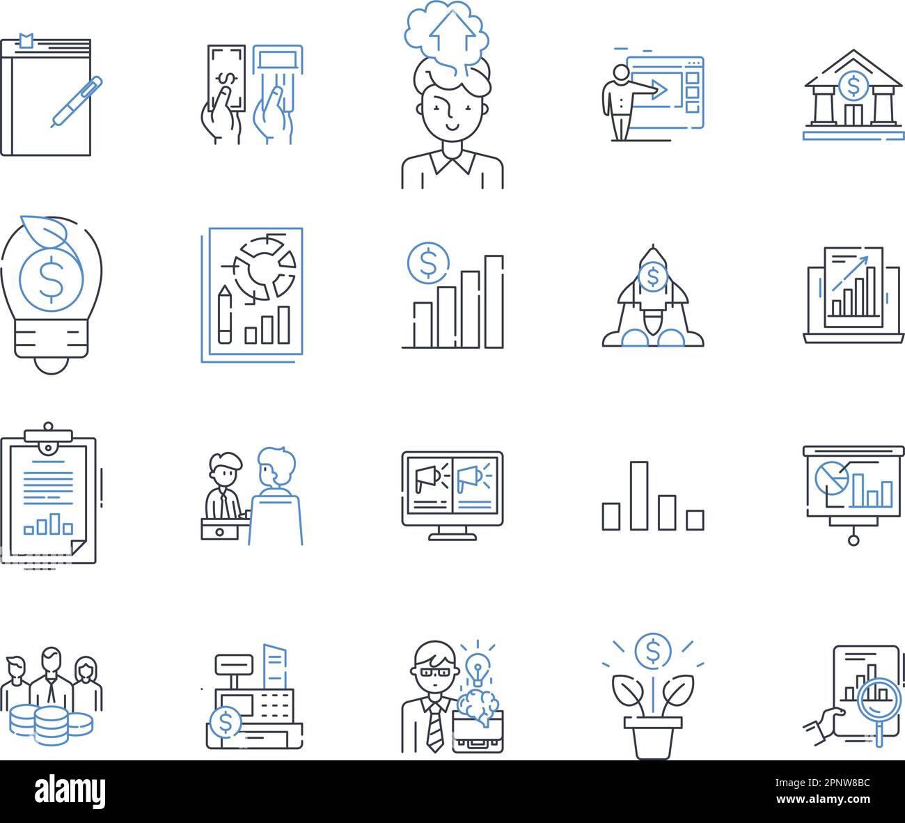 Advertising line icons collection. Promotion, Marketing, Branding ...