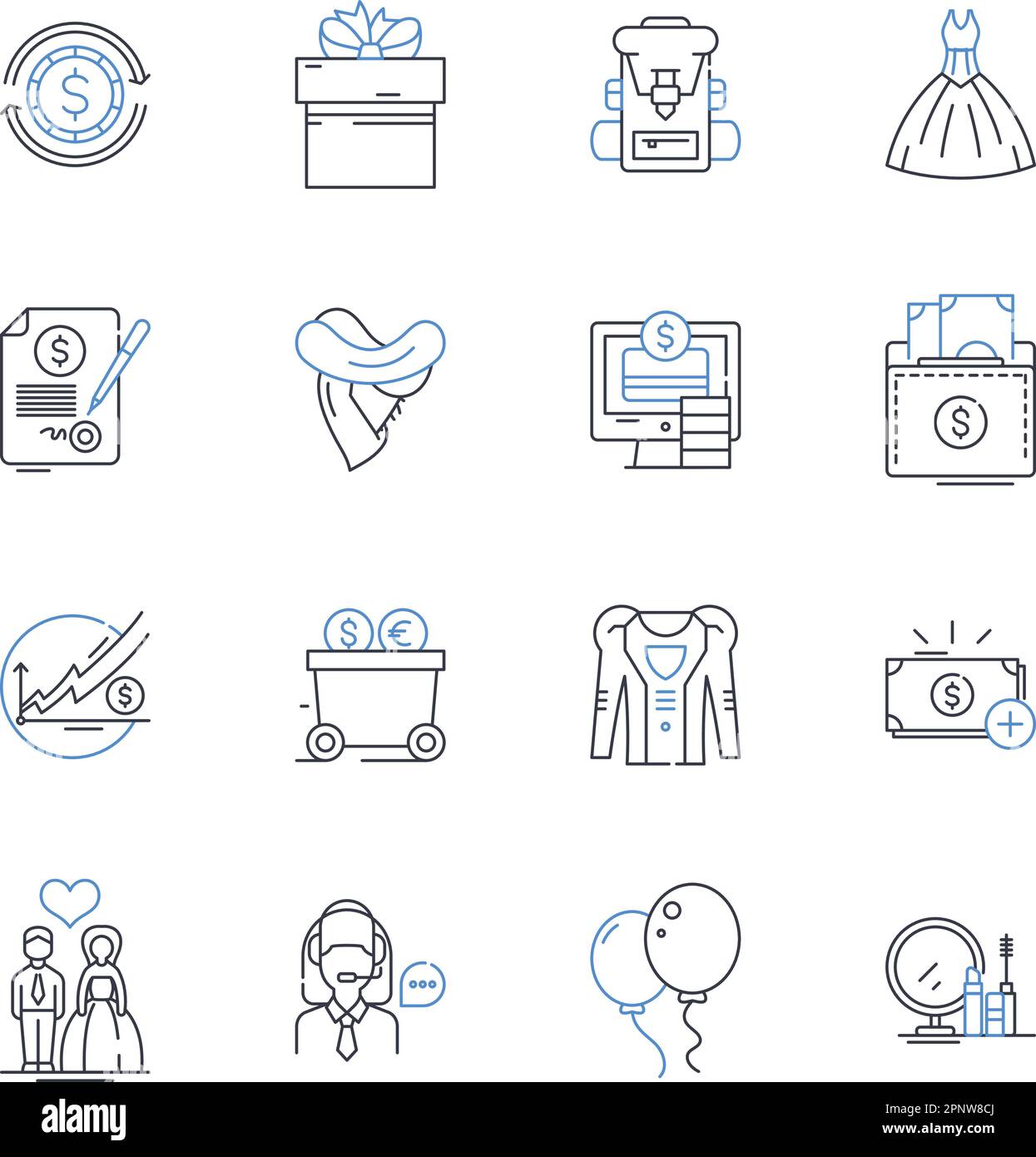 Tailoring Line Icons Collection Bespoke Fitting Alterations Sewing Customization