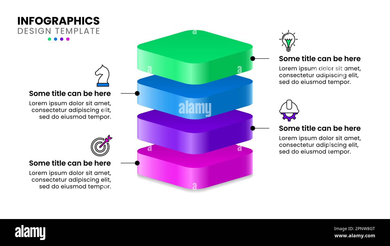 Infographic template with 4 options or steps. Isometric squares. Can be ...