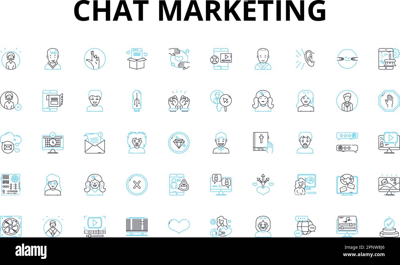 Chat marketing linear icons set. Conversational, Engagement ...
