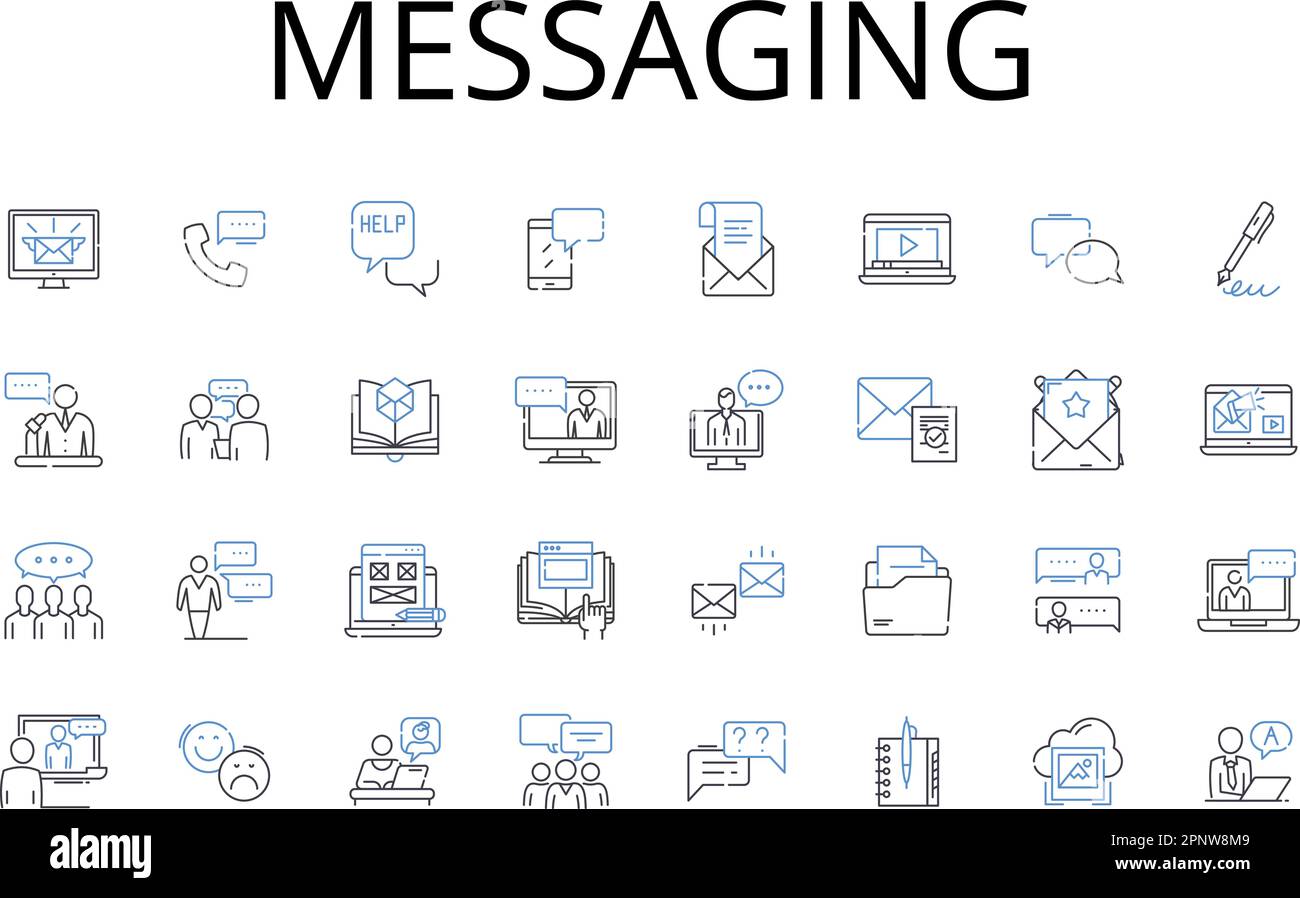 Messaging line icons collection. Chatting, Correspondence ... Messaging line icons collection. Chatting, Correspondence ...