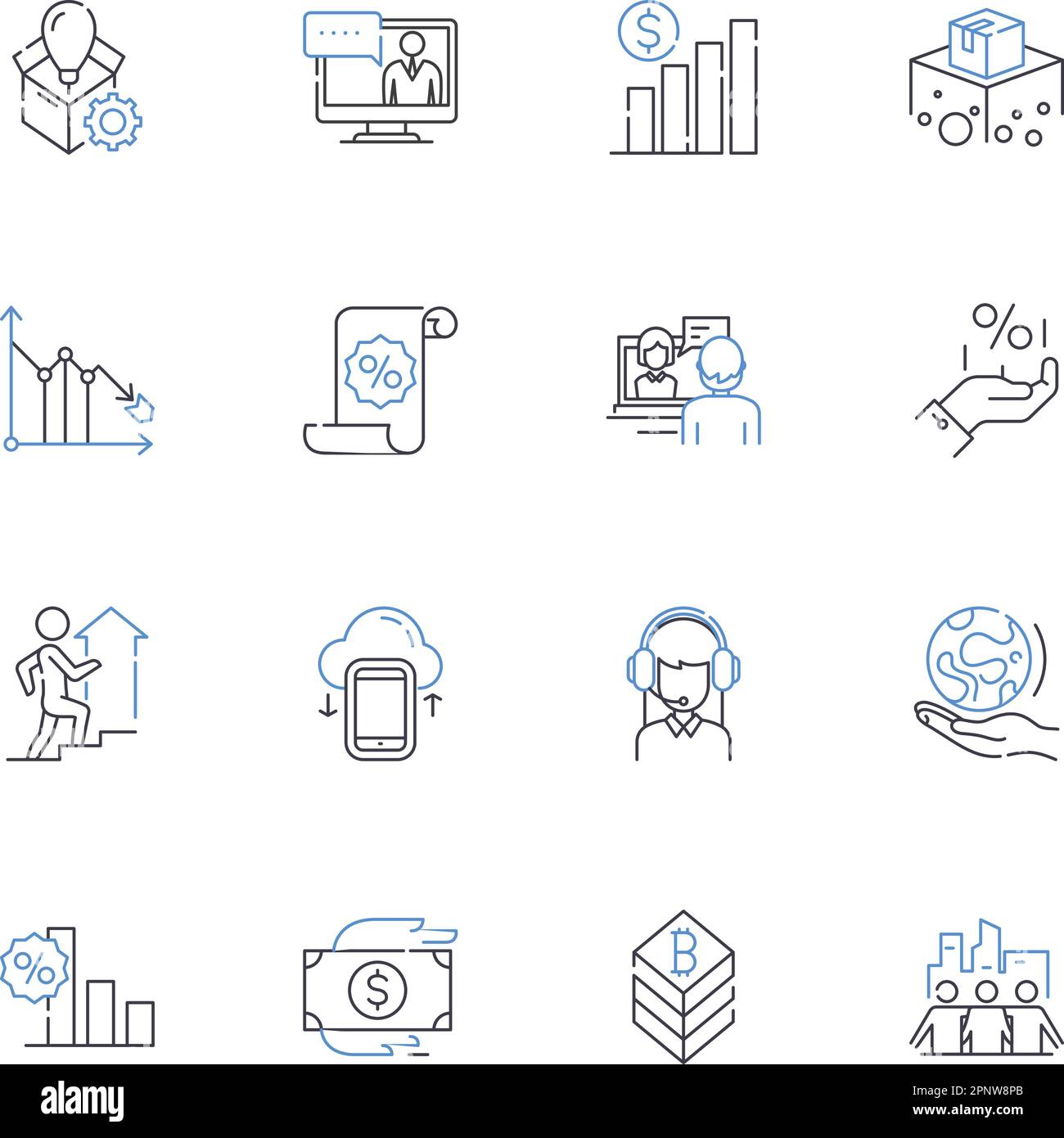 Marketing and profit line icons collection. Sales, Promotion ...