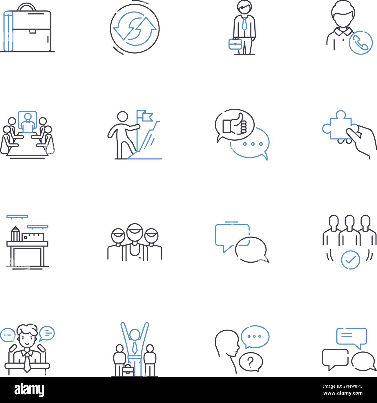 Production team line icons collection. Collaboration, Creativity ...