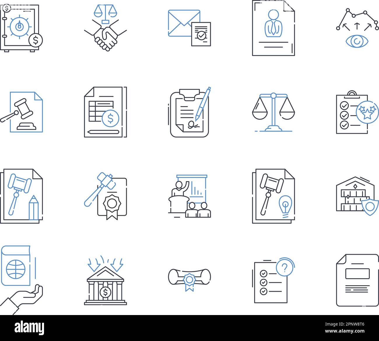 It Department Line Icons Collection Technology Nerking Security