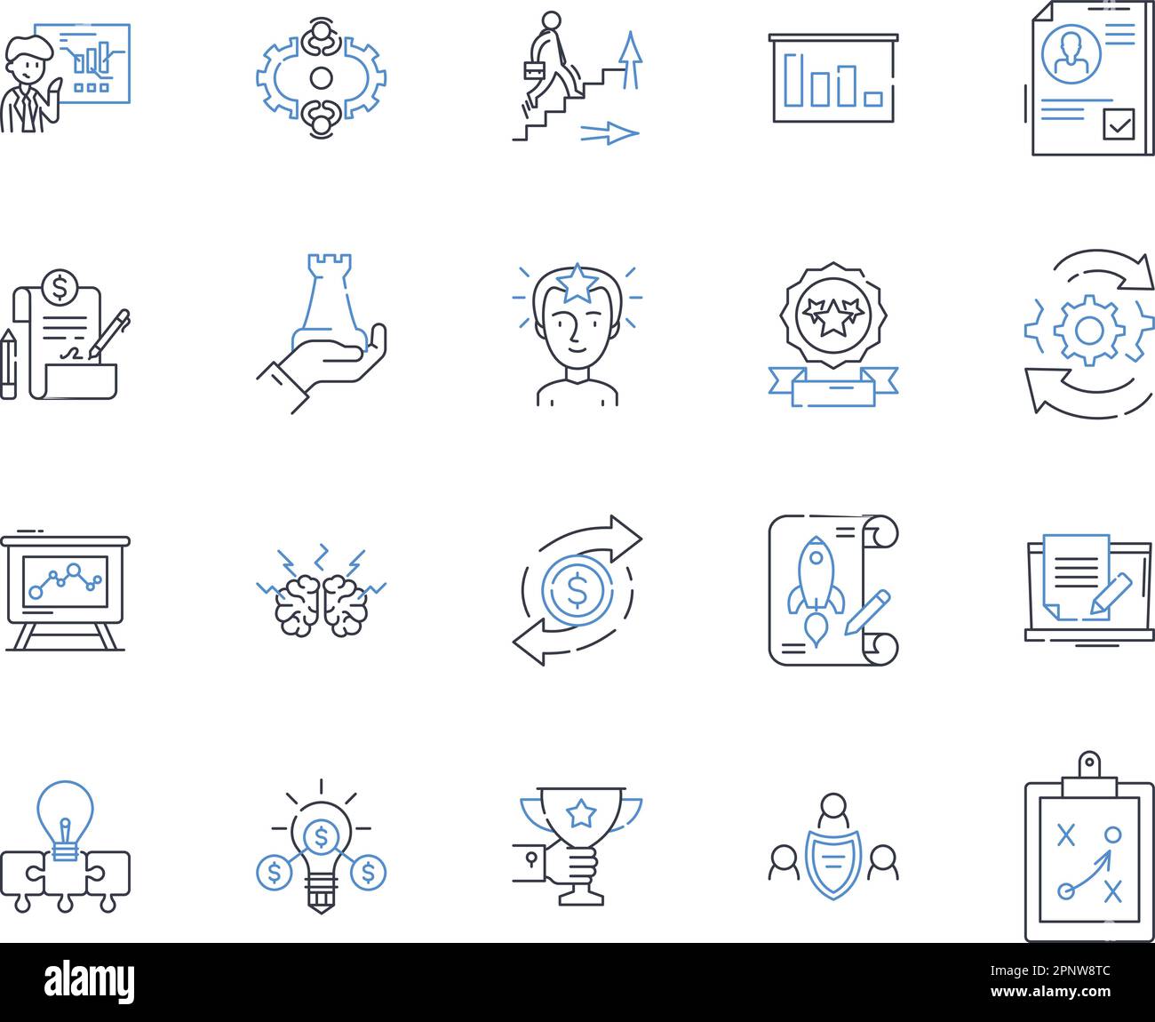 Discovering line icons collection. Expedition, Exploration, Revelation ...