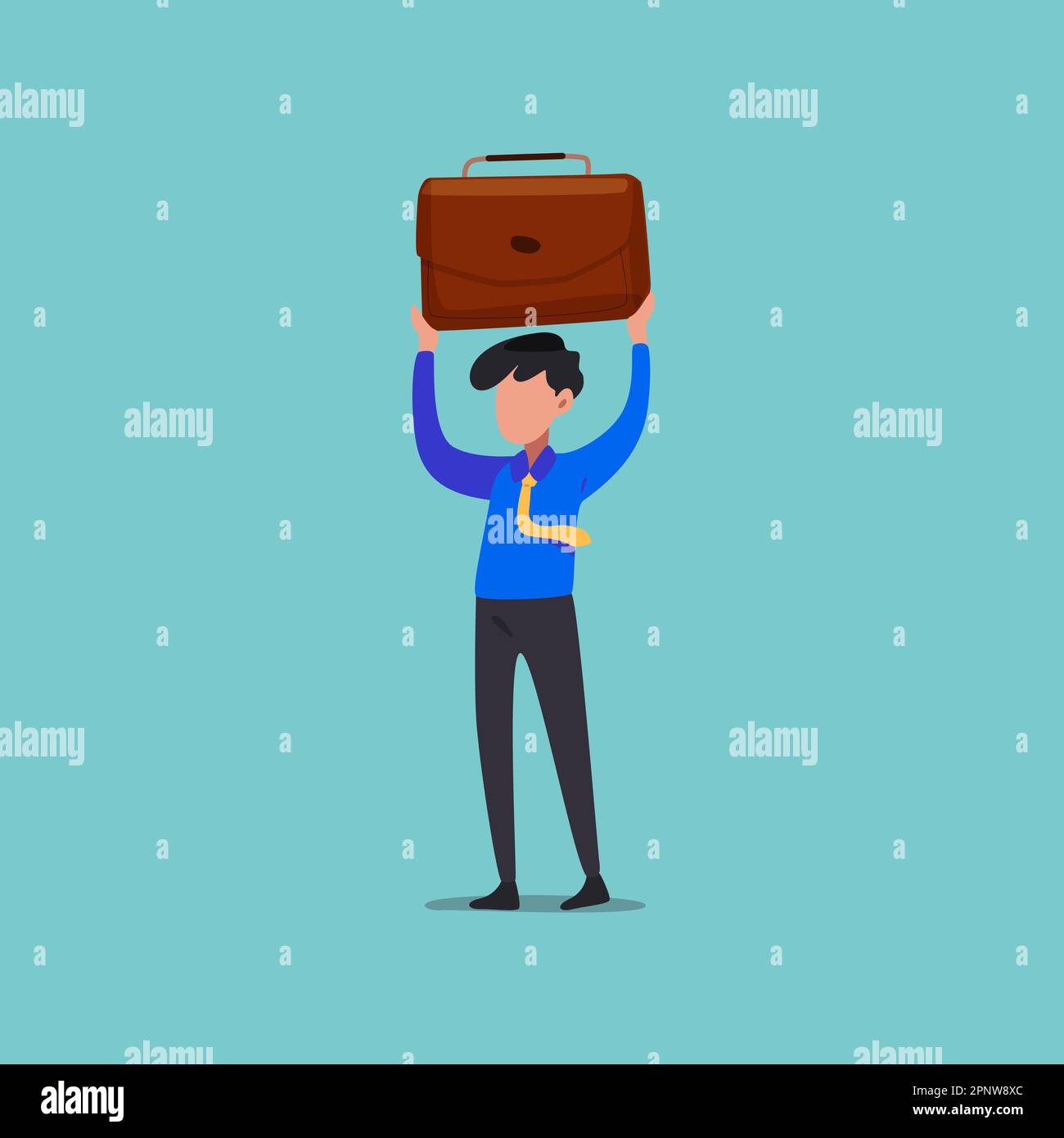 Business concept flat style isolated of businessman lifting up ...