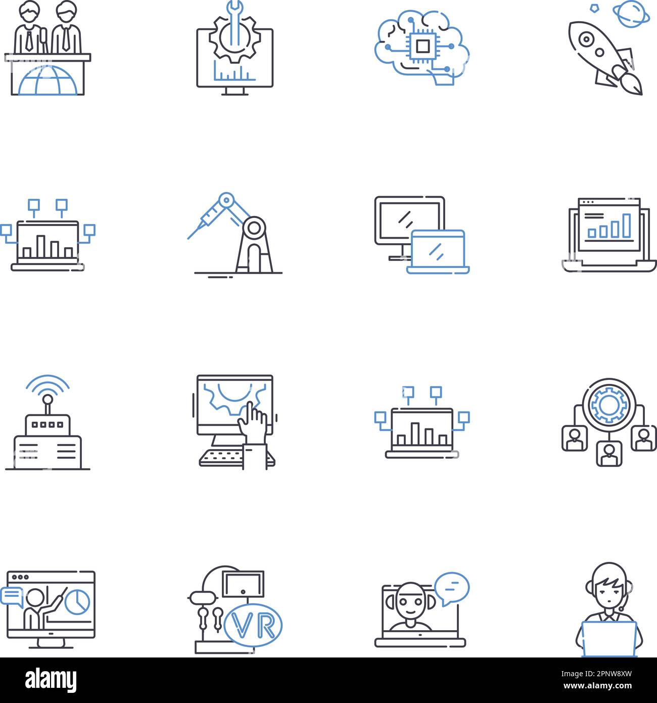 Personalized Service Line Icons Collection Customized Tailored Unique Individualized