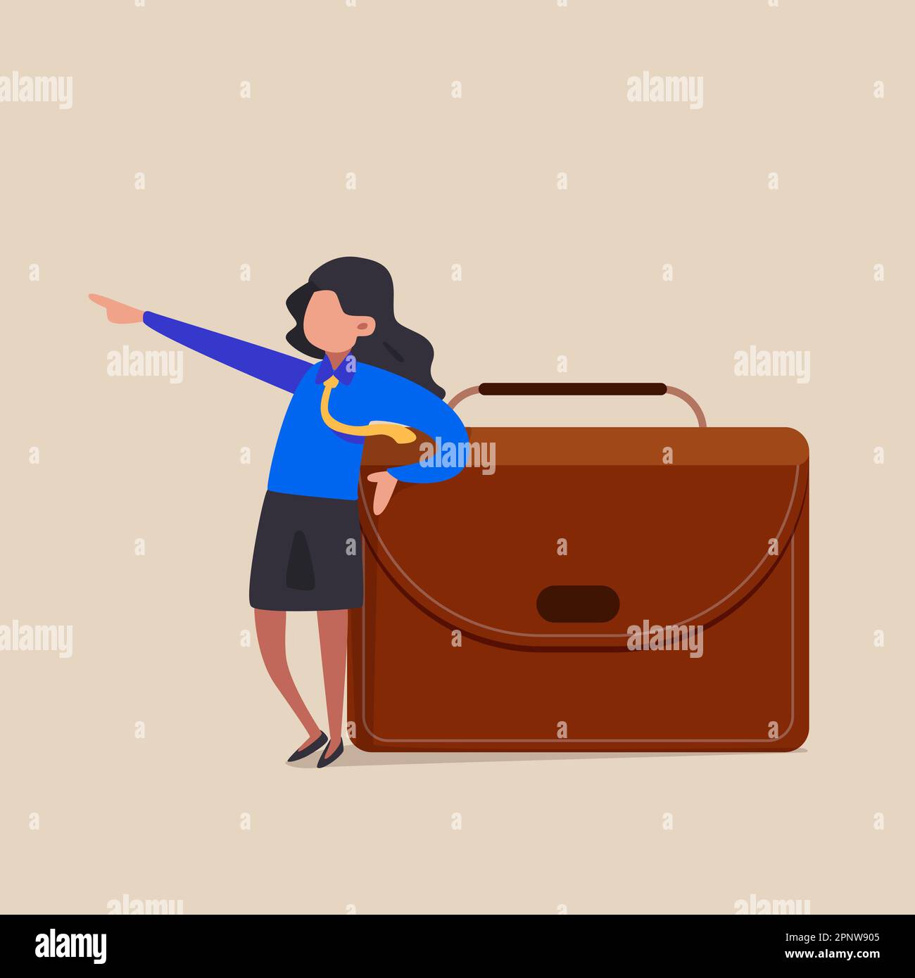 Business concept design confident businesswoman leaning on leather huge ...