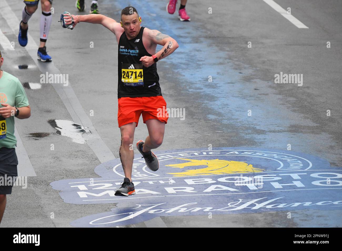 BOSTON, MA - APRIL 17: David Muntz of the United States approaches the ...