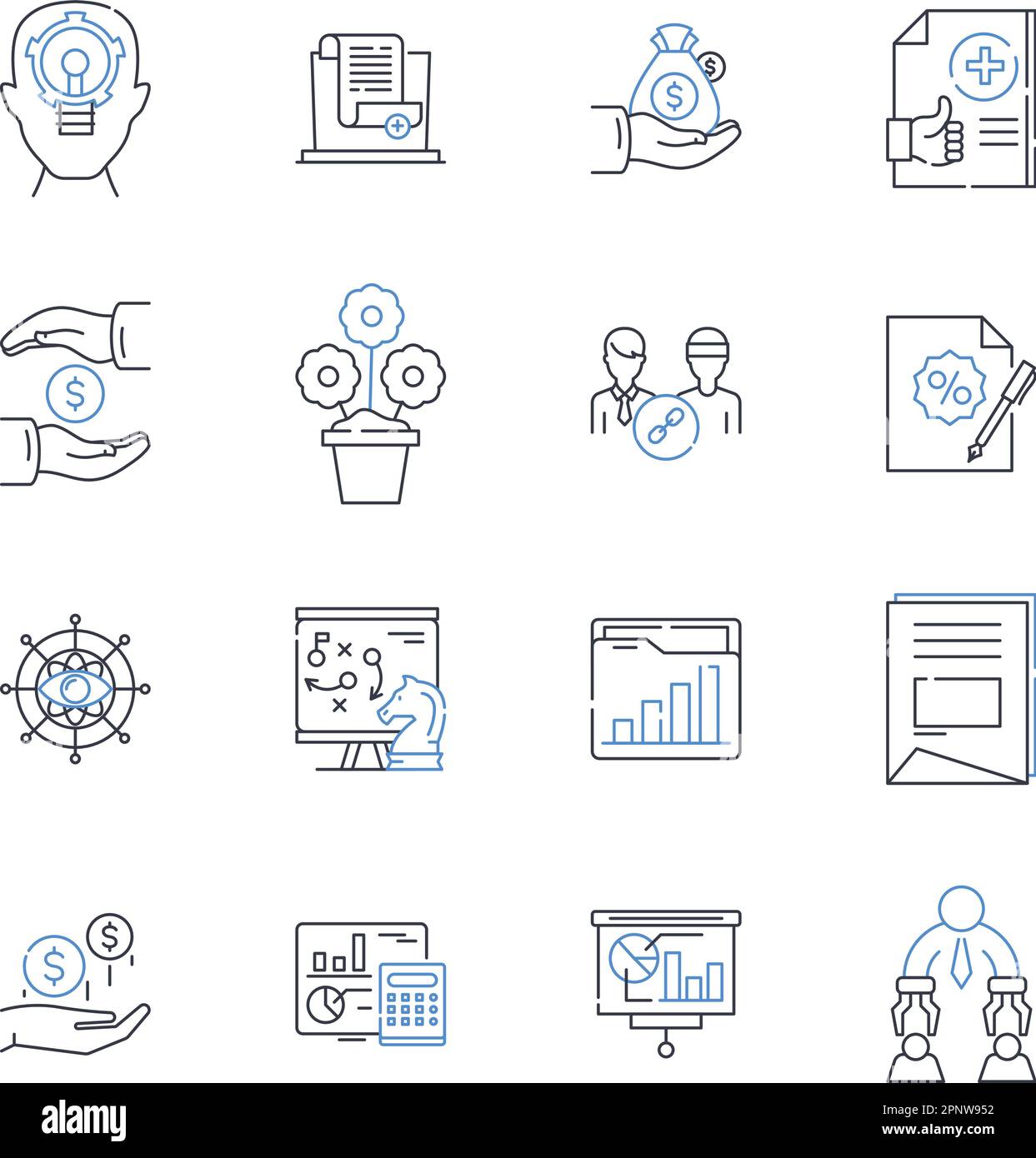 Contemplate and brood line icons collection. Meditate, Ponder, Reflect ...